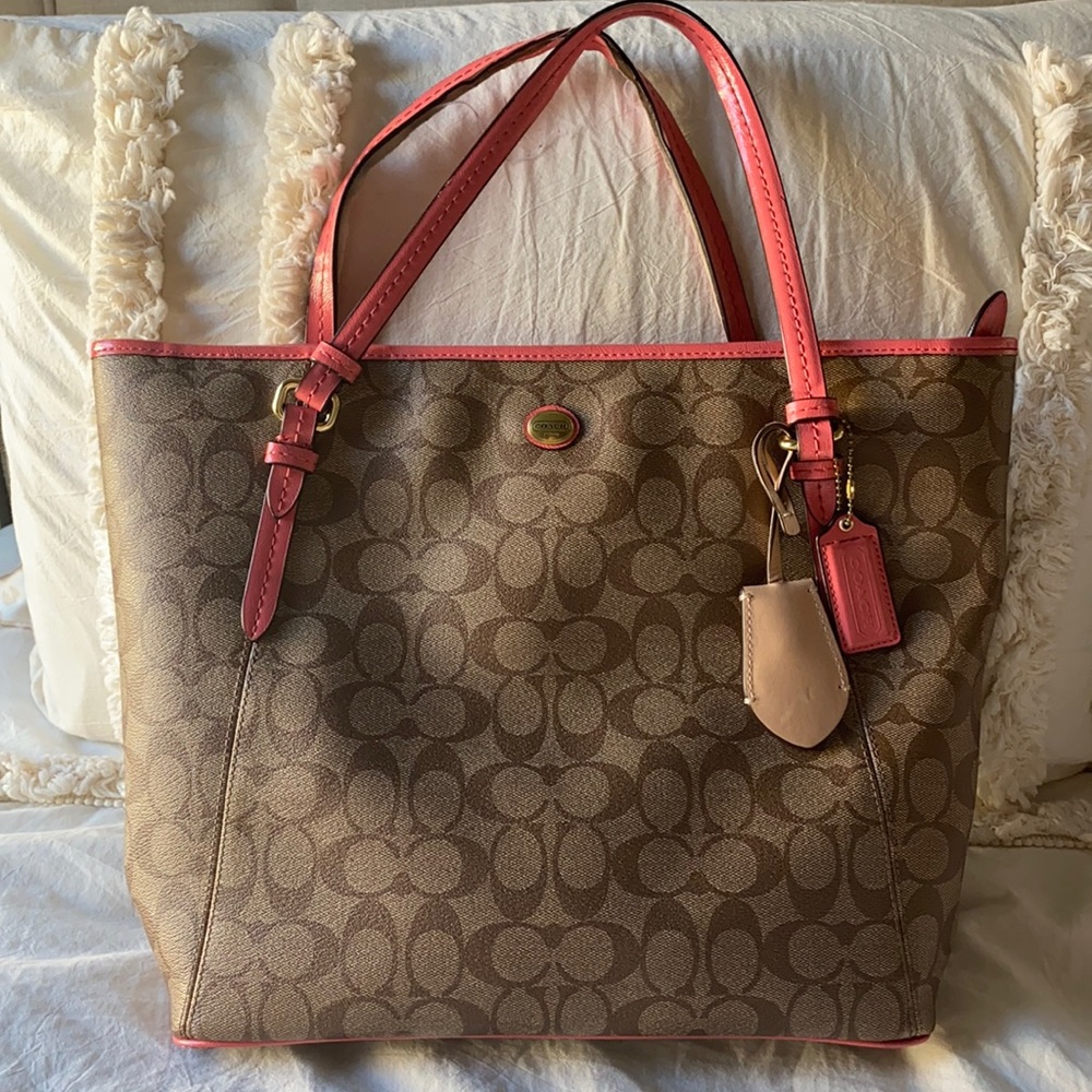 Coach Tote Purse Signature Canvas - Gem